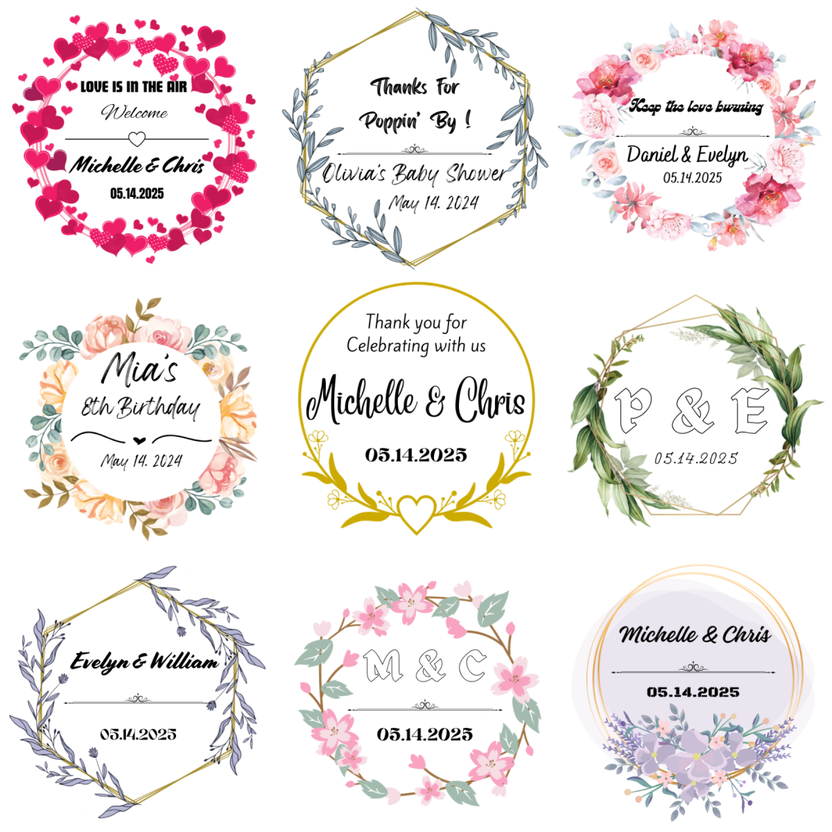 Custom Labels for Wedding – Sticker Whisper